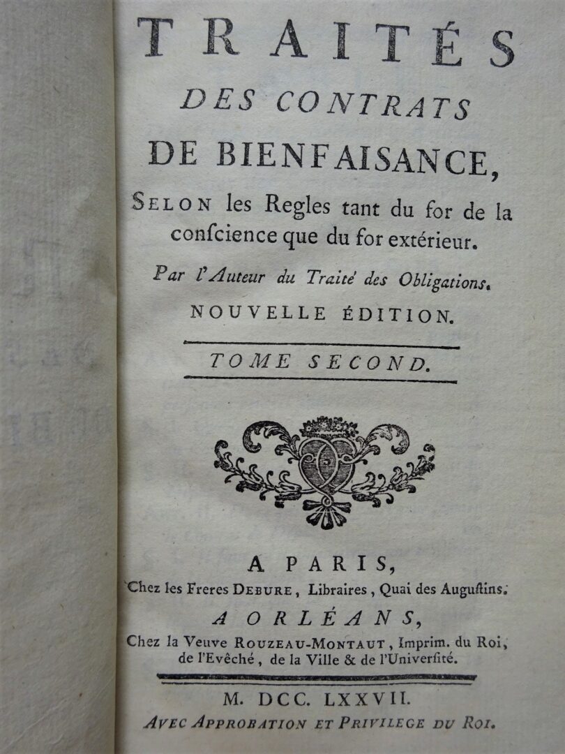 Robert-Joseph POTHIER, collection d’ouvrages de droit . | Le blog